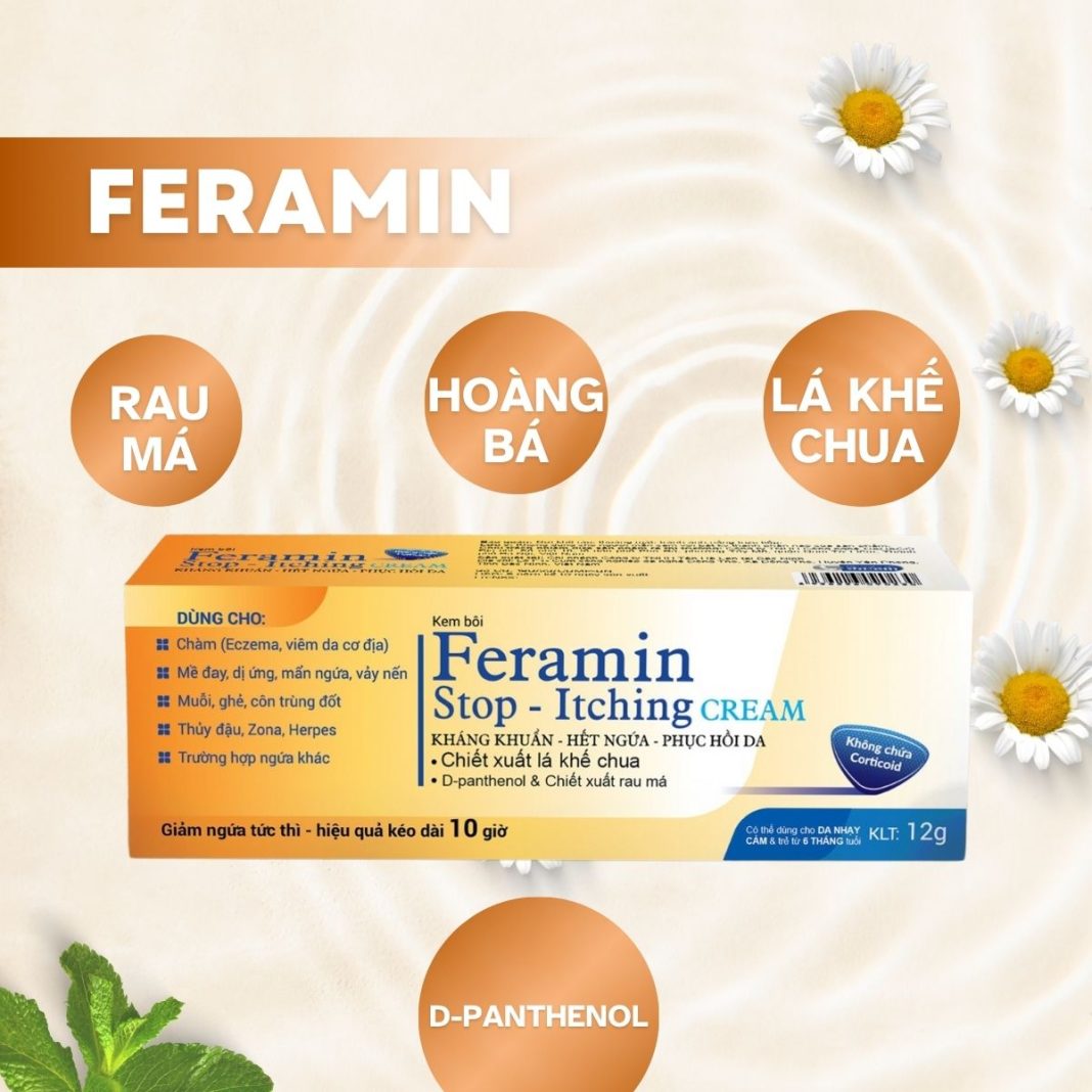 Feramin Stop - Itching Cream - Kem bôi giảm ngứa, kháng khuẩn