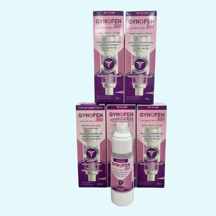 Xịt nấm ngứa phụ khoa GYNOFEN 360 vệ sinh vùng kín, khử mùi